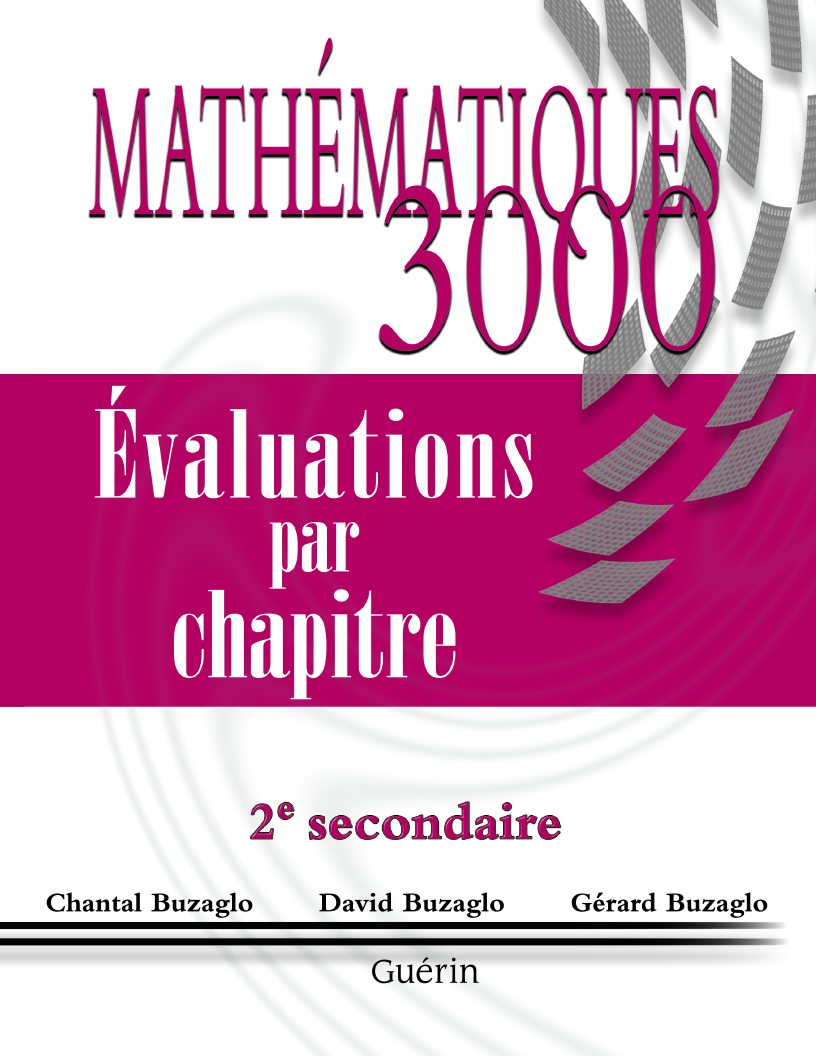 Évaluations par chapitre – Service Math 3000